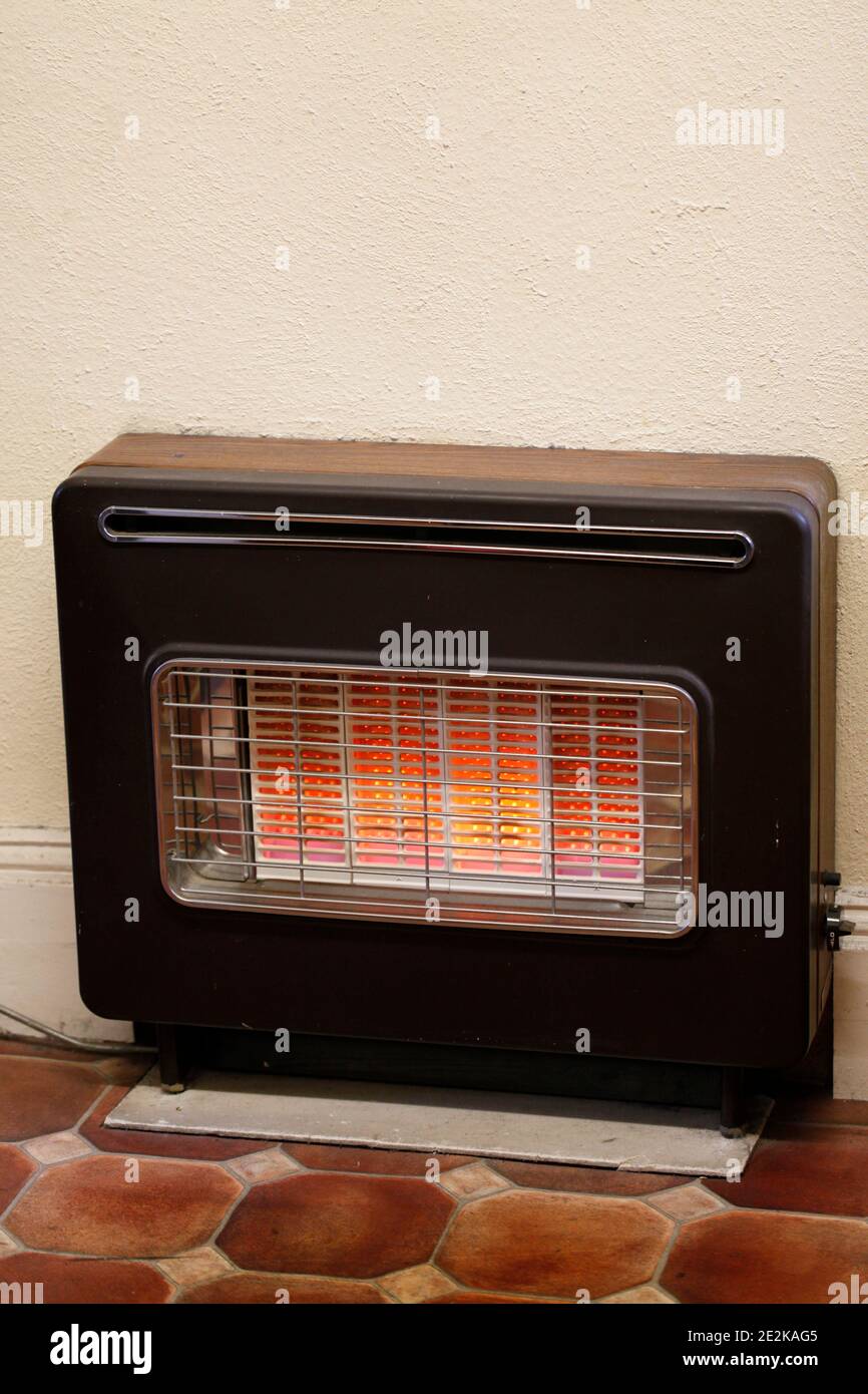 Traditional style radiant outset gas fire of the 1970's retro/vintage ...