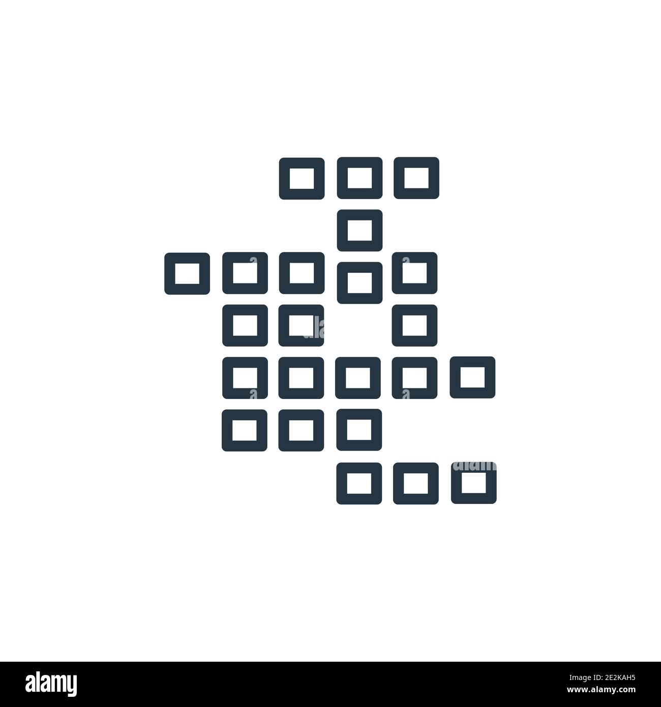 Tetris outline vector icon. Thin line black tetris icon, flat vector ...