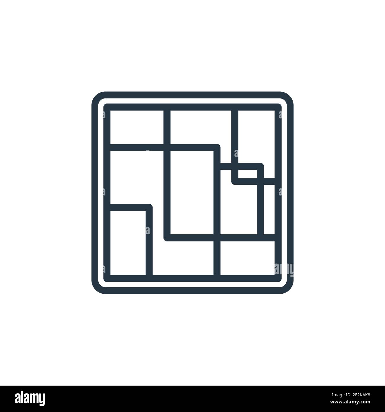 Board game blocks outline vector icon. Thin line black board game ...