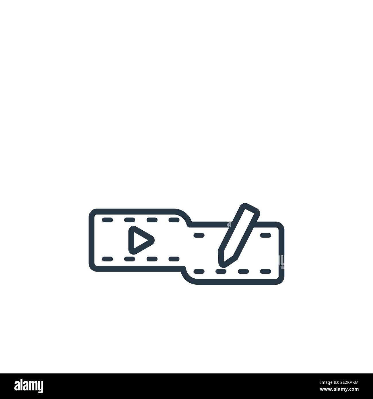 Video editing outline vector icon. Thin line black video editing icon ...