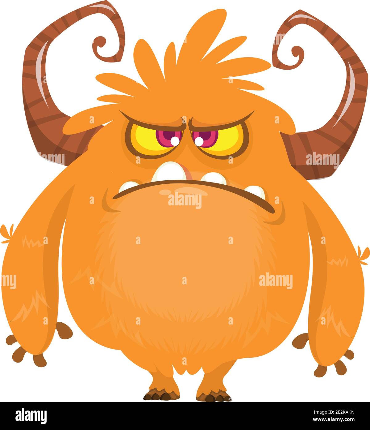 Funny grumpy cartoon monster. Vector illustration Stock Vector Image ...