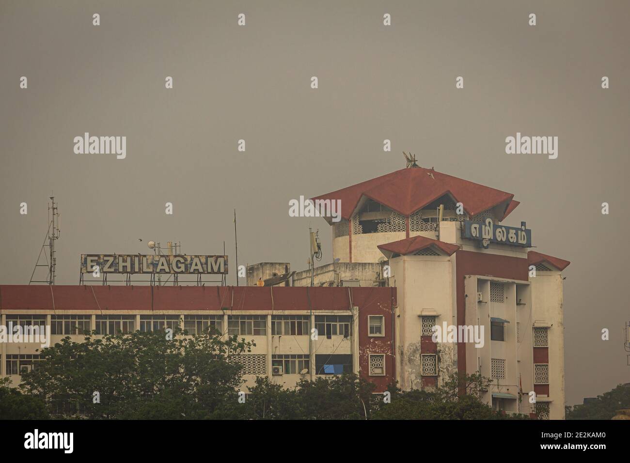 Chennai, Tamil Nadu, India - January 13 2021: View of the Ezhilagam (in ...