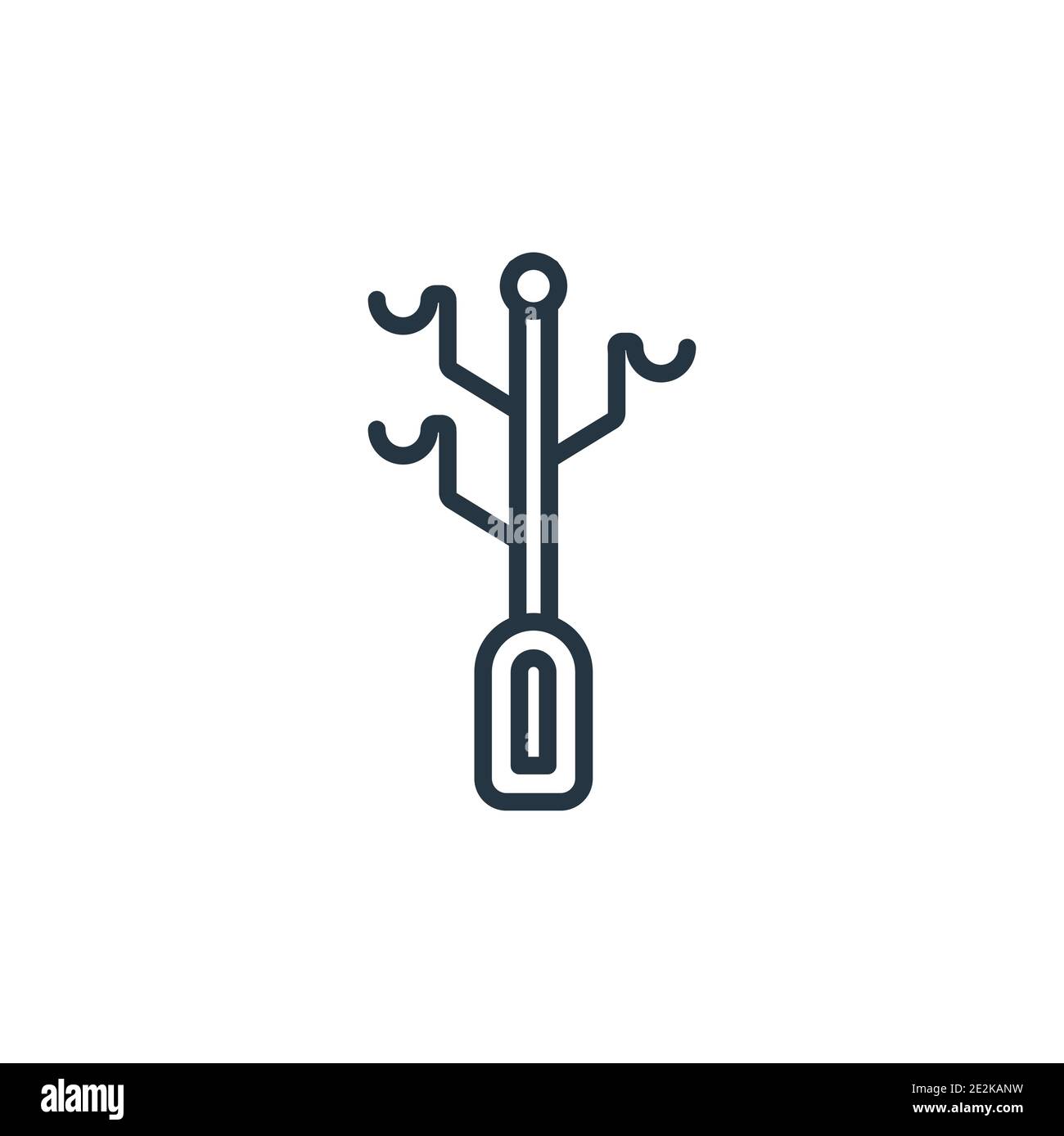 Coat stand outline vector icon. Thin line black coat stand icon, flat ...