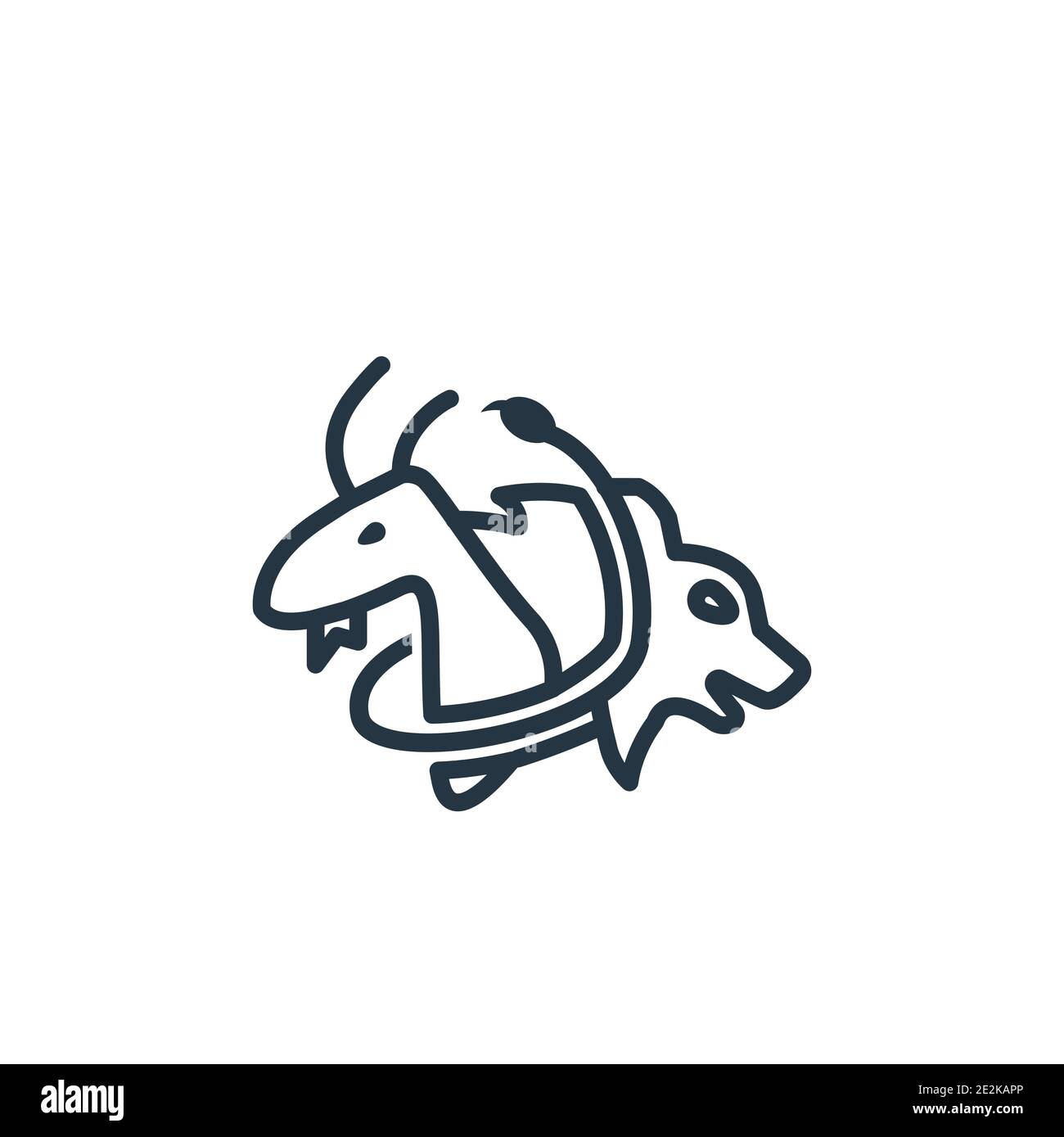 Chimera outline vector icon. Thin line black chimera icon, flat vector ...