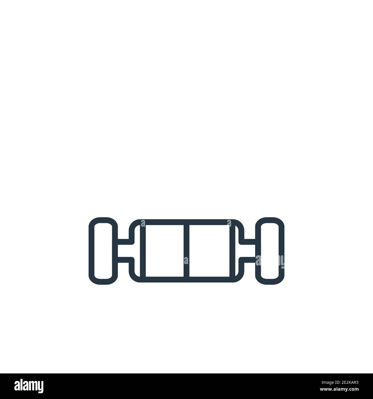 Triceps bar outline vector icon. Thin line black triceps bar icon, flat ...