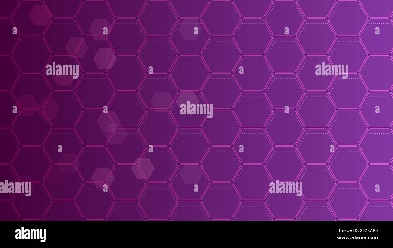 Violet honeycomb mosaic pattern. 80s futuristic techno style background ...