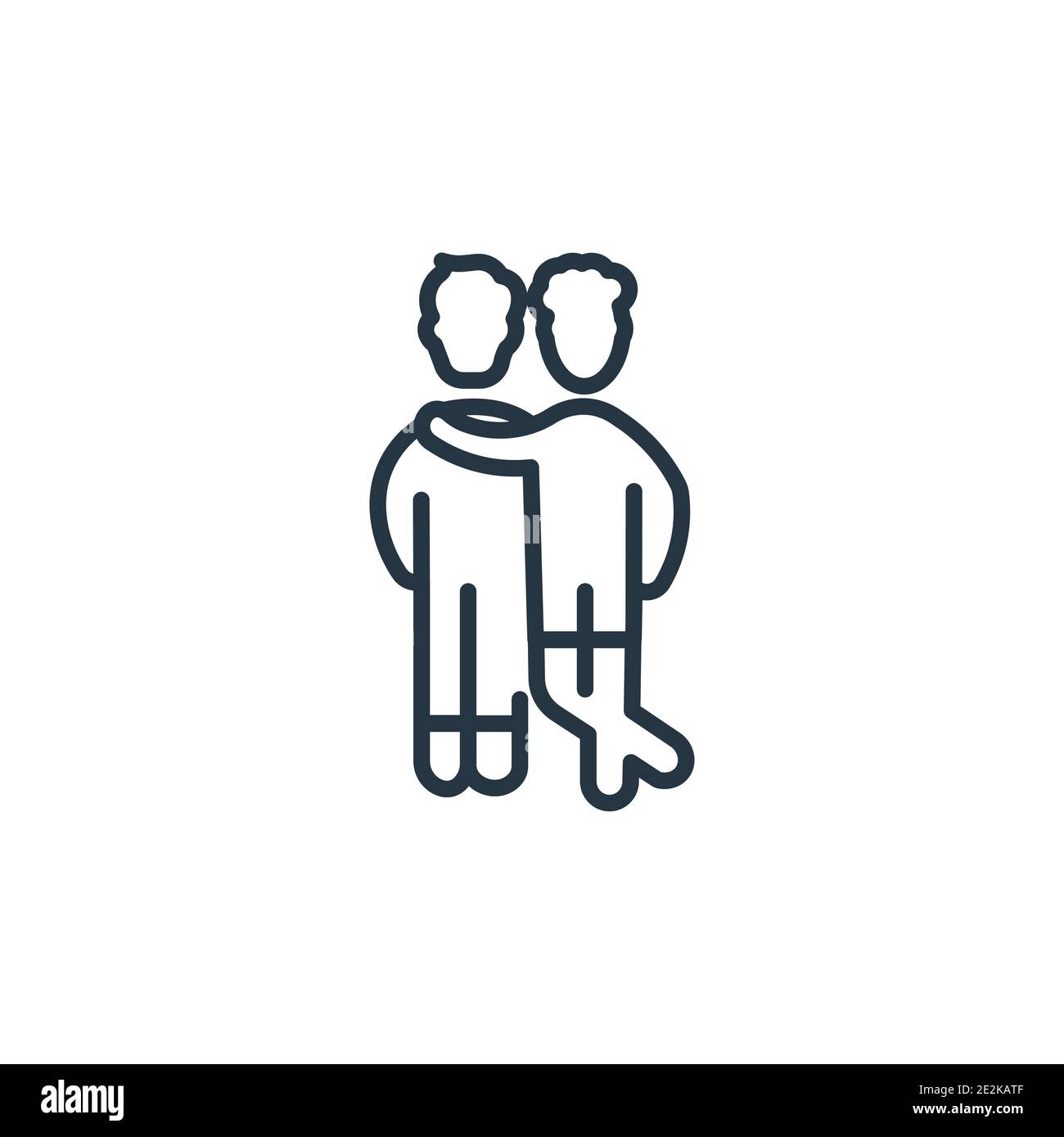 Friend outline vector icon. Thin line black friend icon, flat vector ...