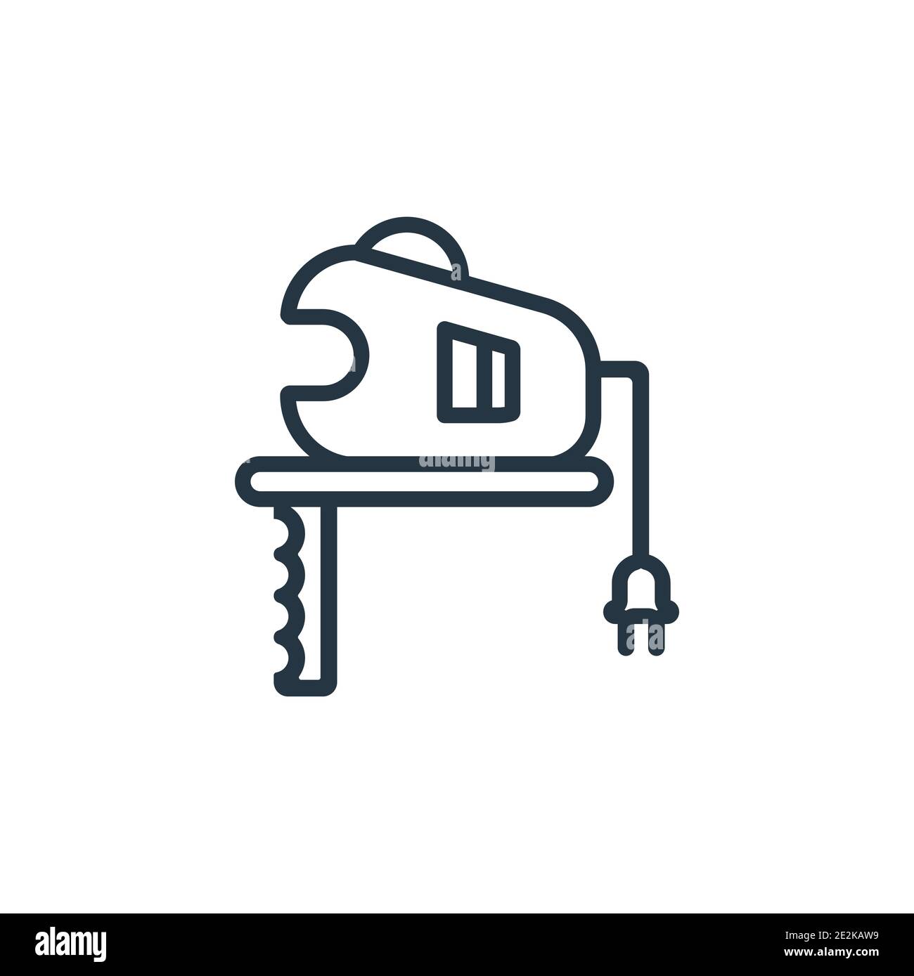 Fretsaw outline vector icon. Thin line black fretsaw icon, flat vector ...