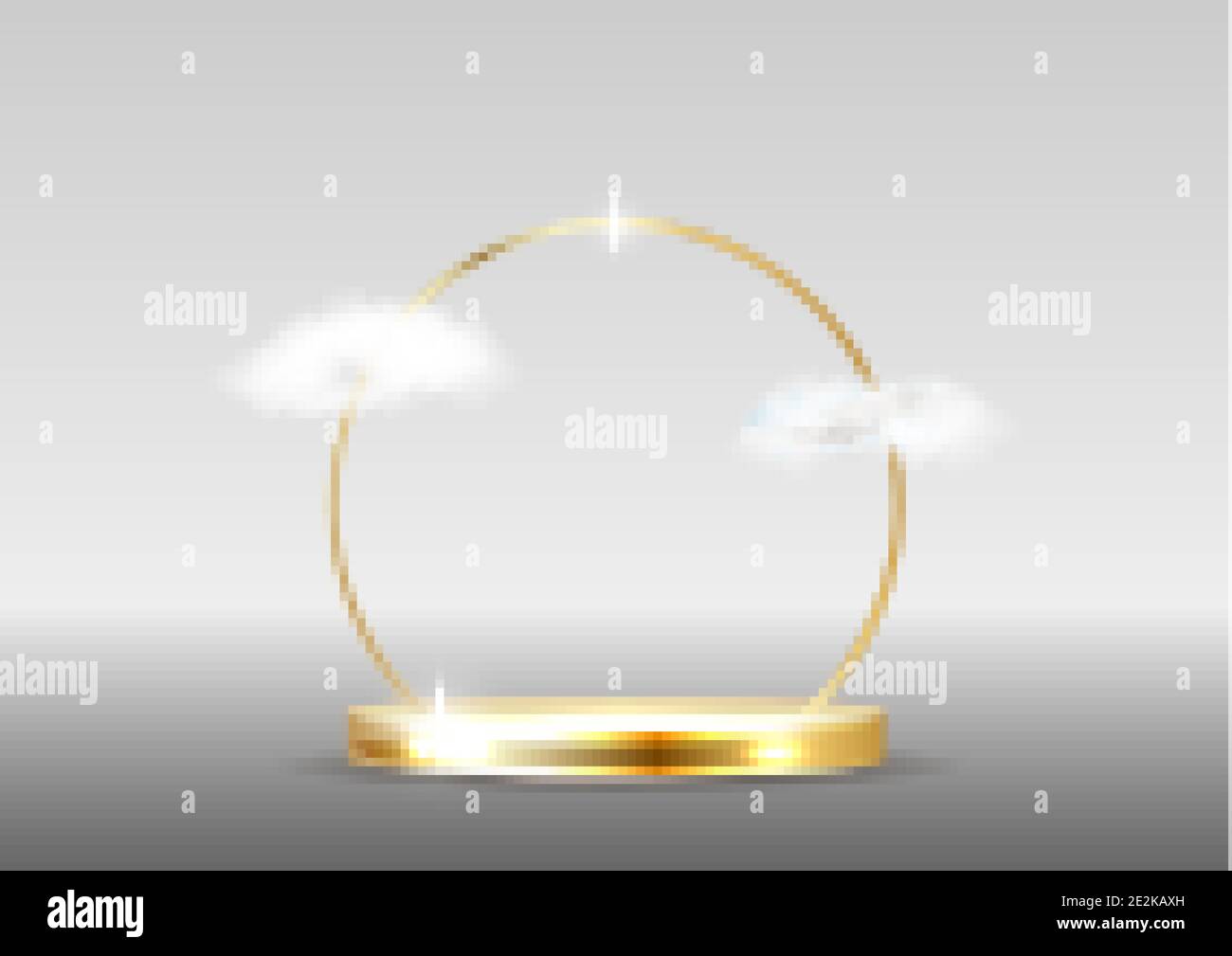 Podium with clouds. Graphic template. Vector illustration Stock Vector ...