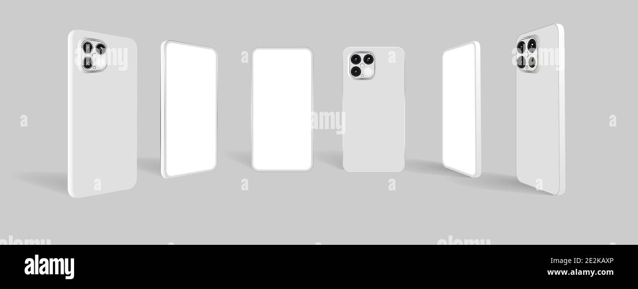 realistic smartphone mockup with front and back vector Stock Vector ...