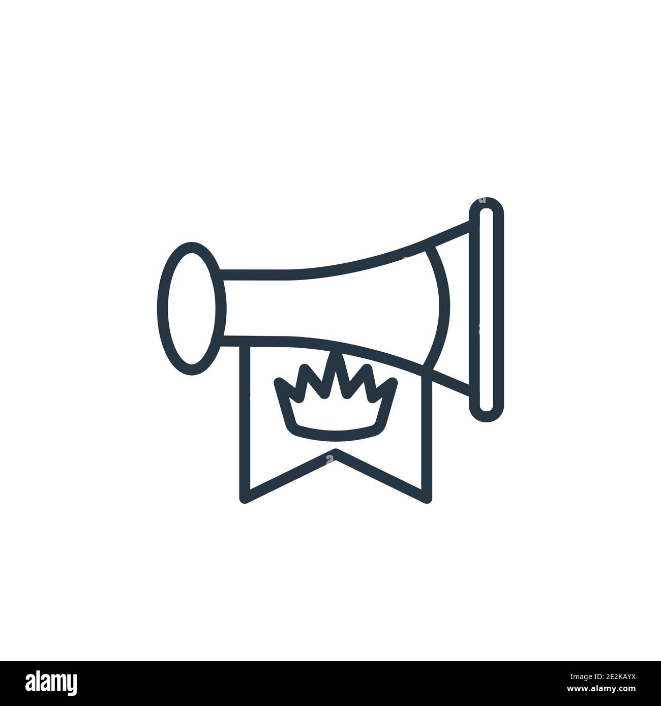 Fanfare outline vector icon. Thin line black fanfare icon, flat vector ...