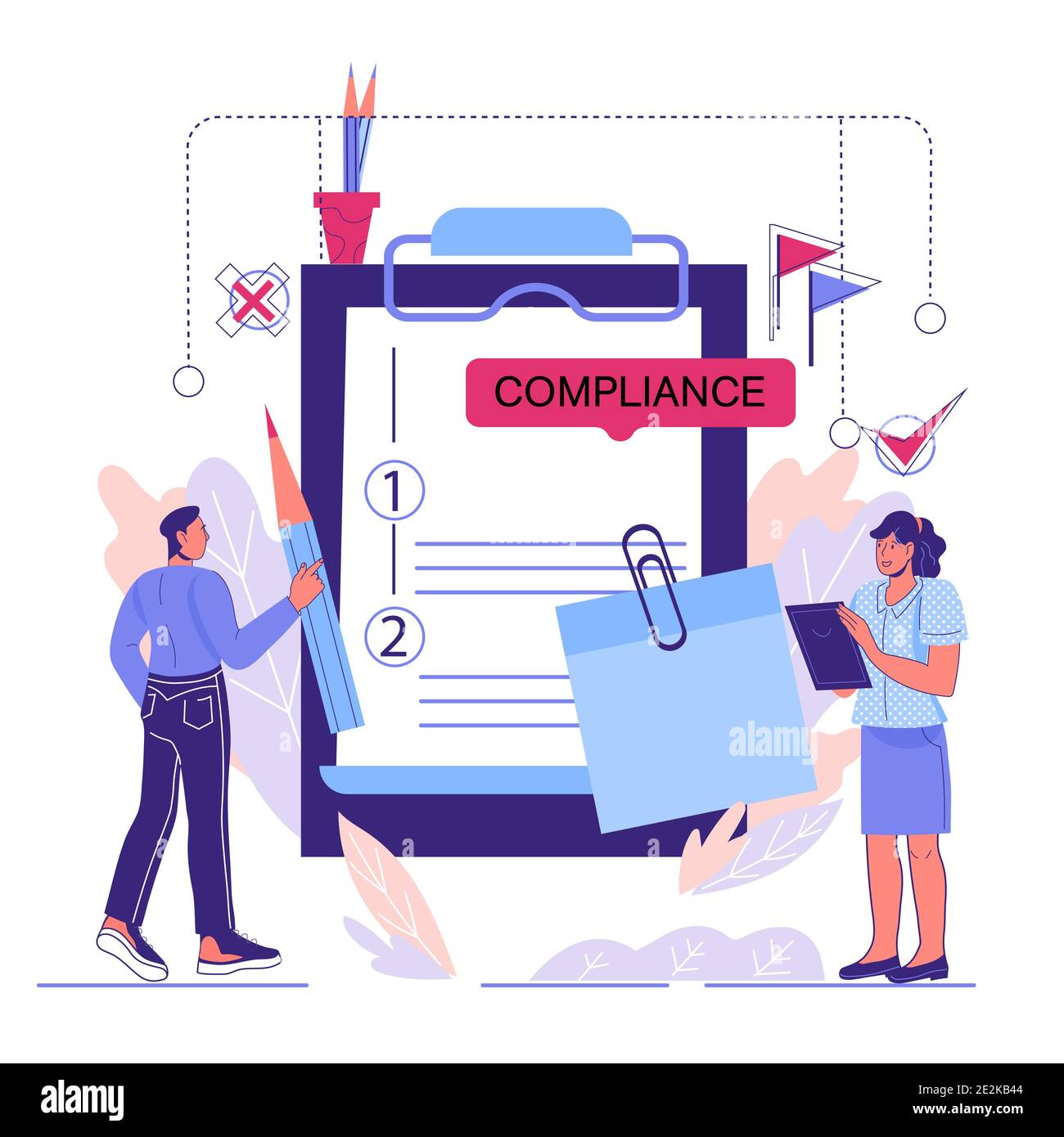 Regulatory compliance with business people, cartoon vector illustration ...