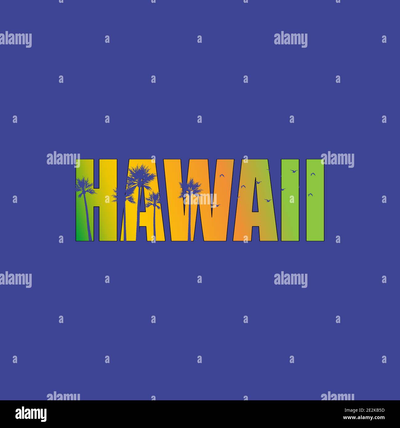 Hawaii. Hand lettering with tiki mask. typography, t-shirt design ...