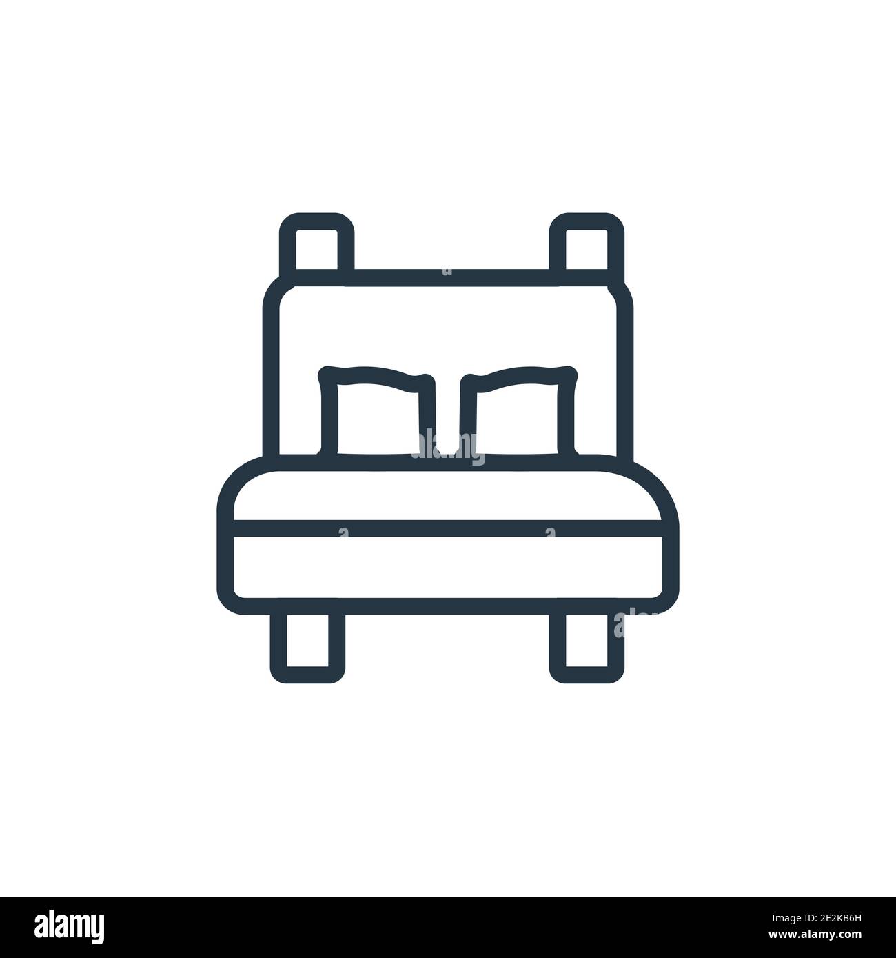 Single bed outline vector icon. Thin line black single bed icon, flat ...