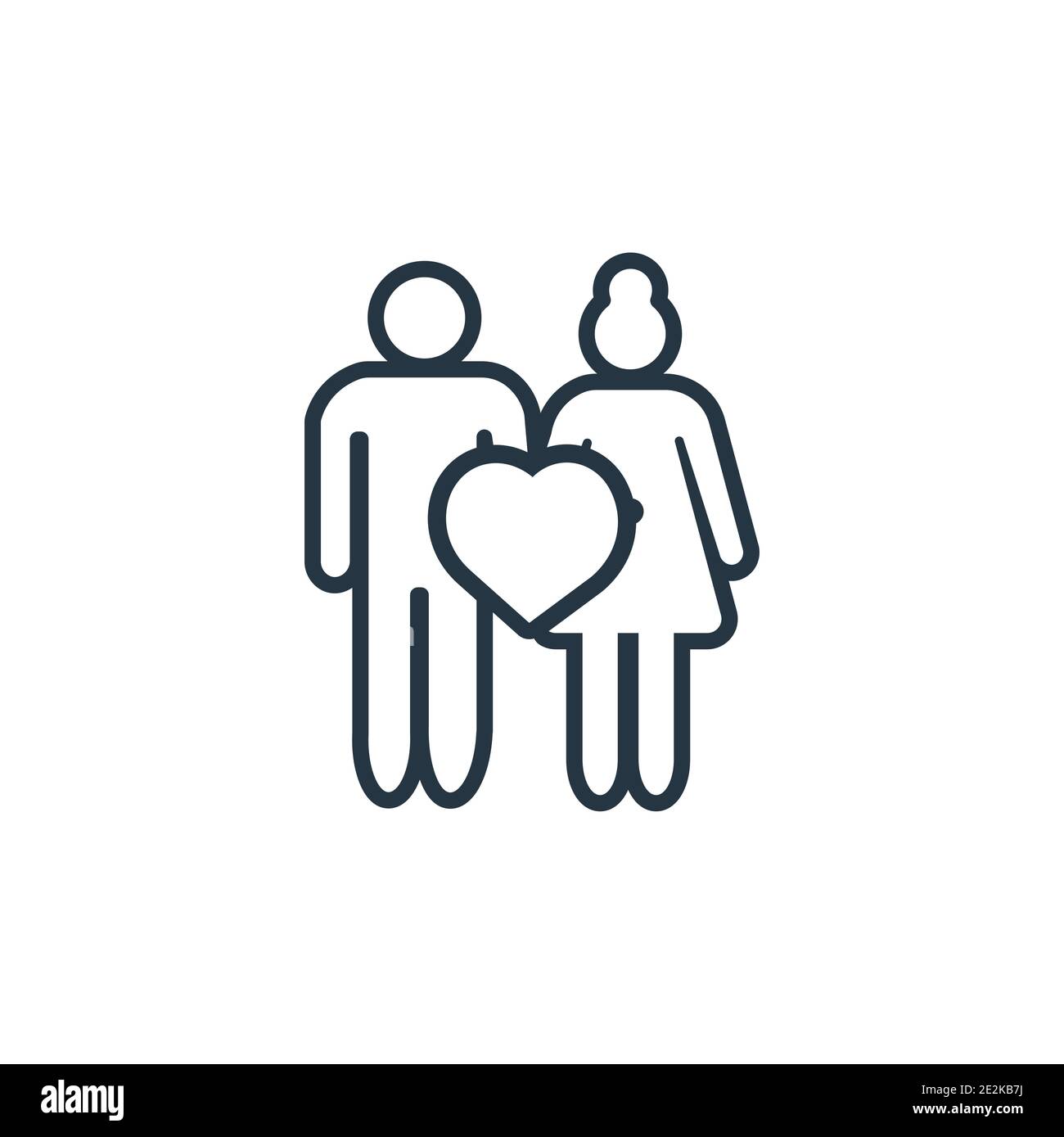 Spouse outline vector icon. Thin line black spouse icon, flat vector ...