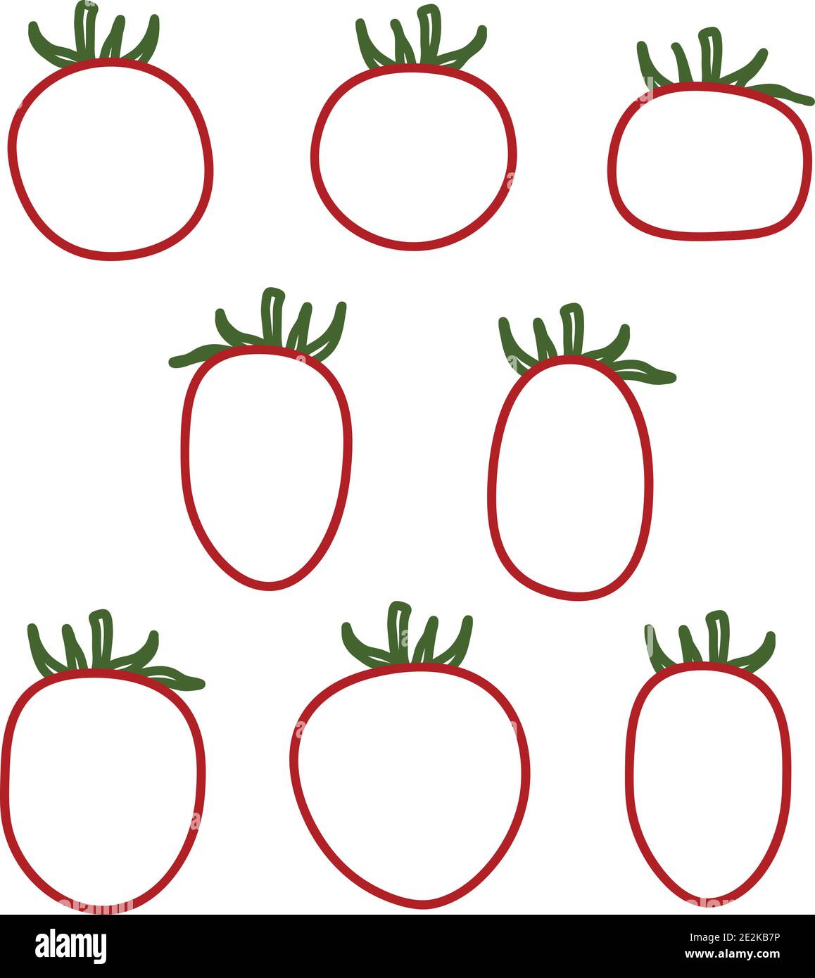 Set of outline tomatoes - vector illustration Stock Vector Image & Art ...