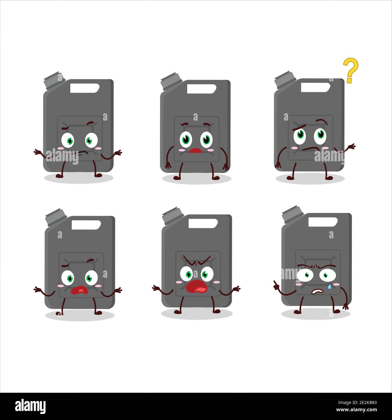 Cartoon character of black gasoline tank with what expression. Vector ...