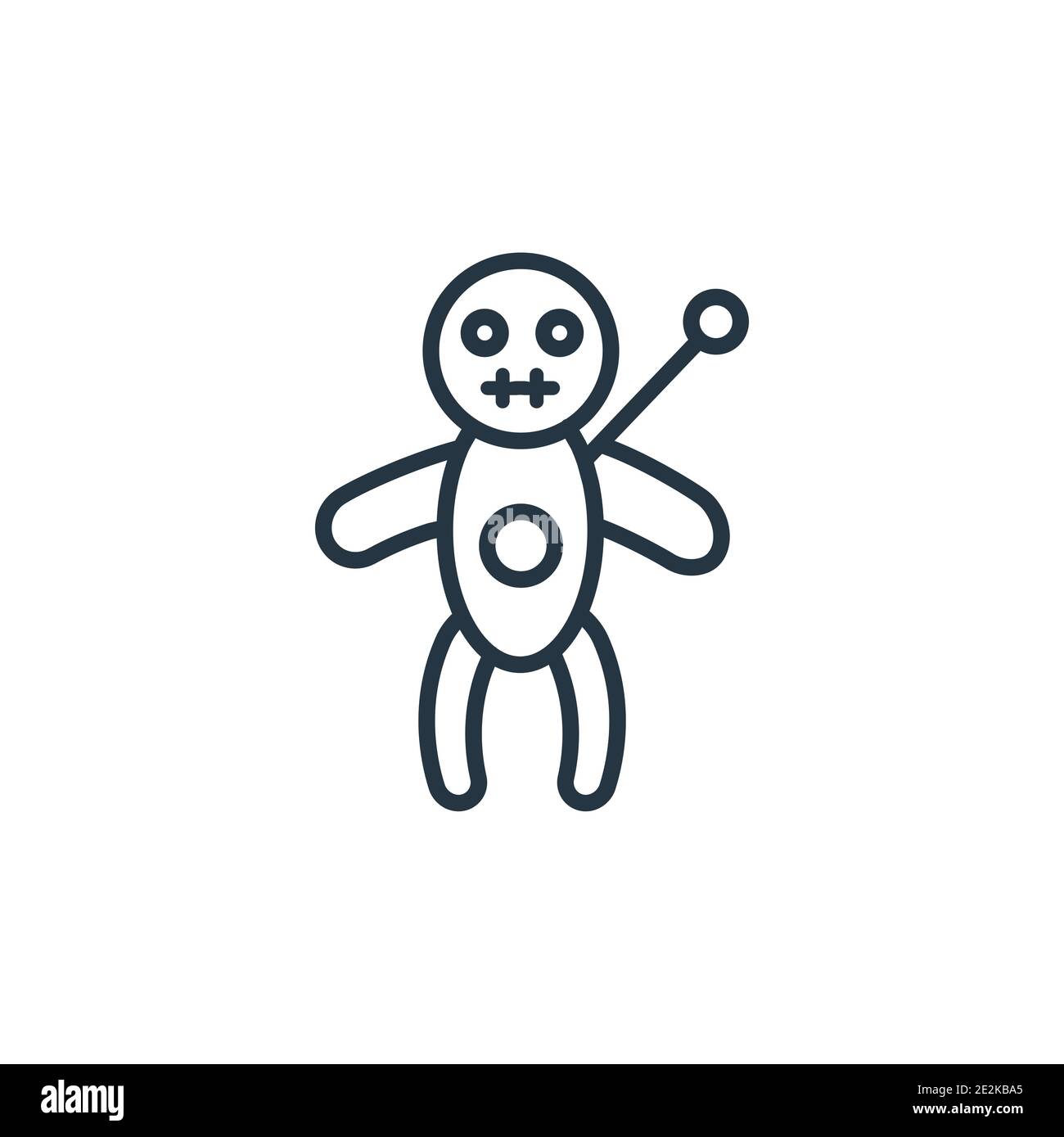 Doll outline vector icon. Thin line black doll icon, flat vector simple ...