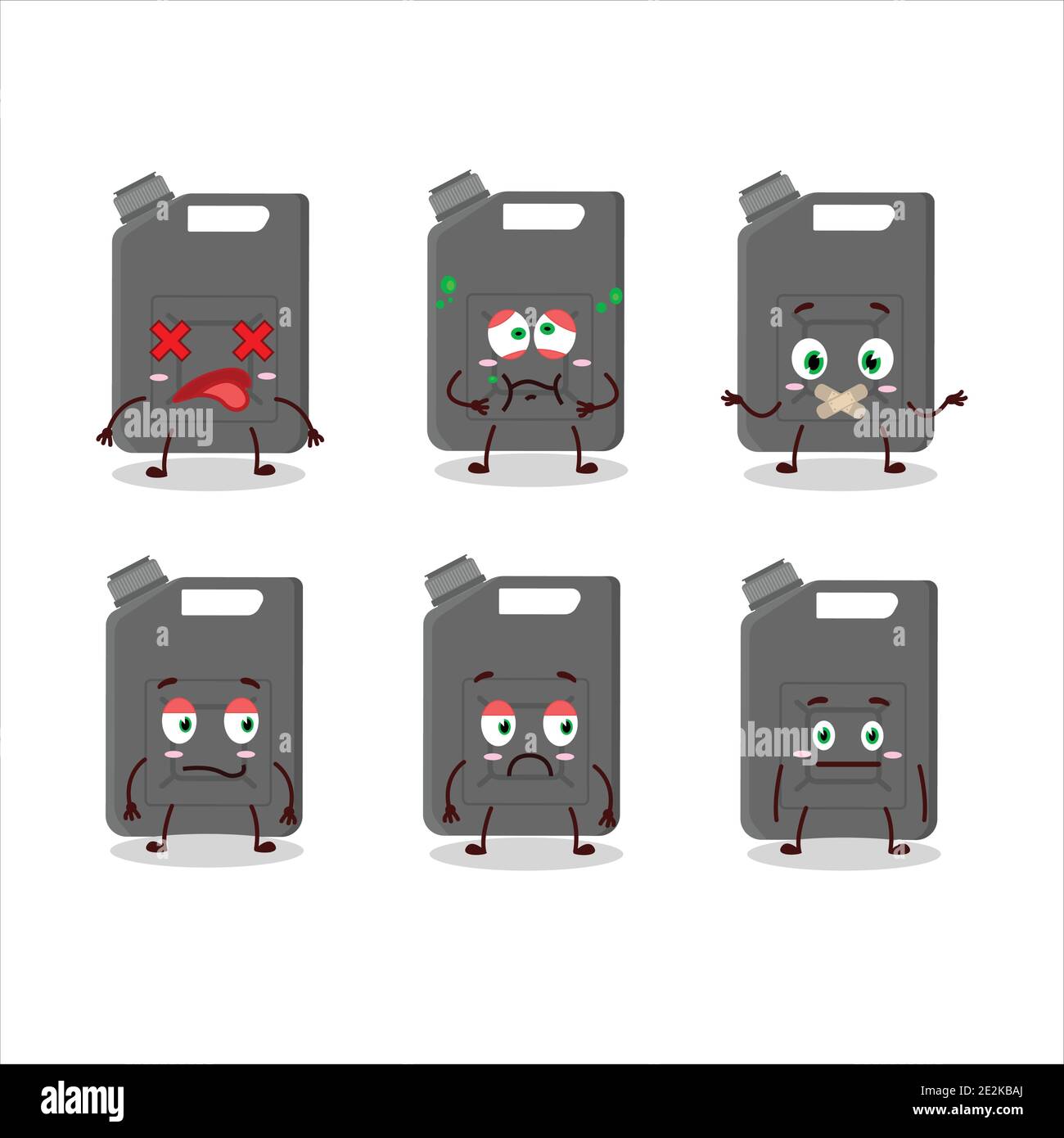 Black gasoline tank cartoon character with nope expression. Vector ...