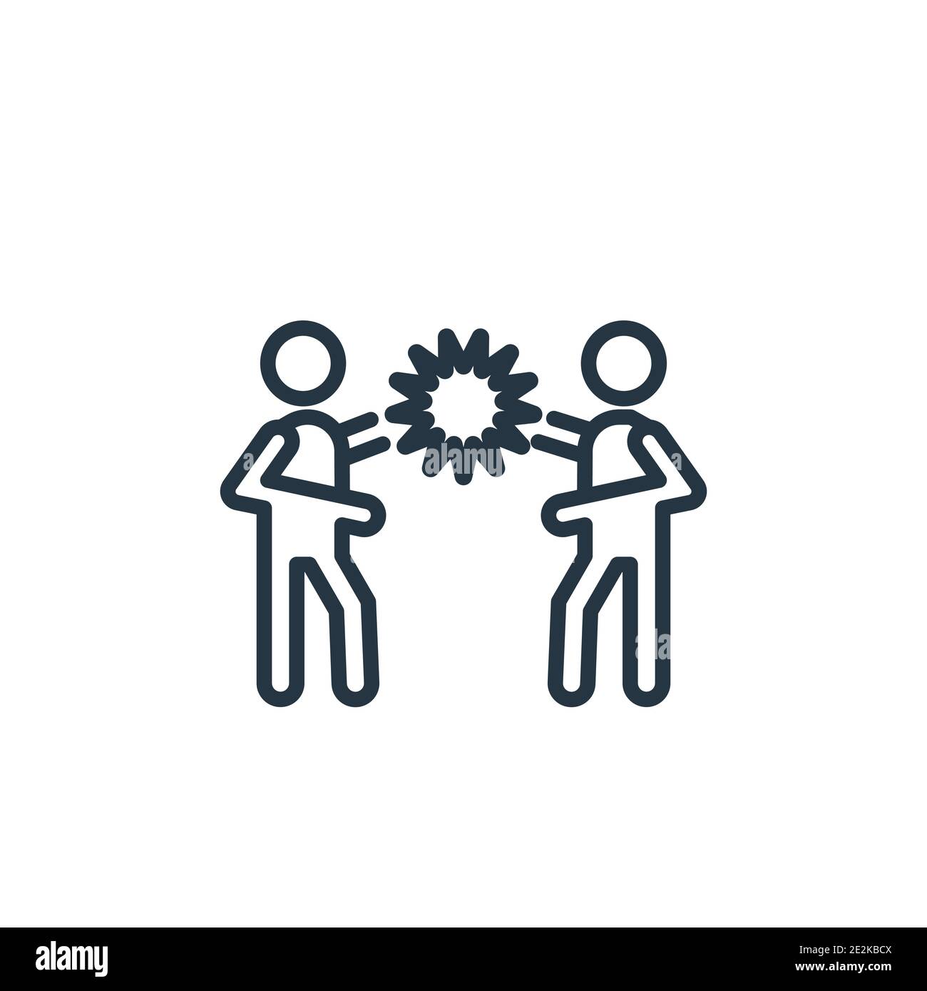 Fighting outline vector icon. Thin line black fighting icon, flat ...