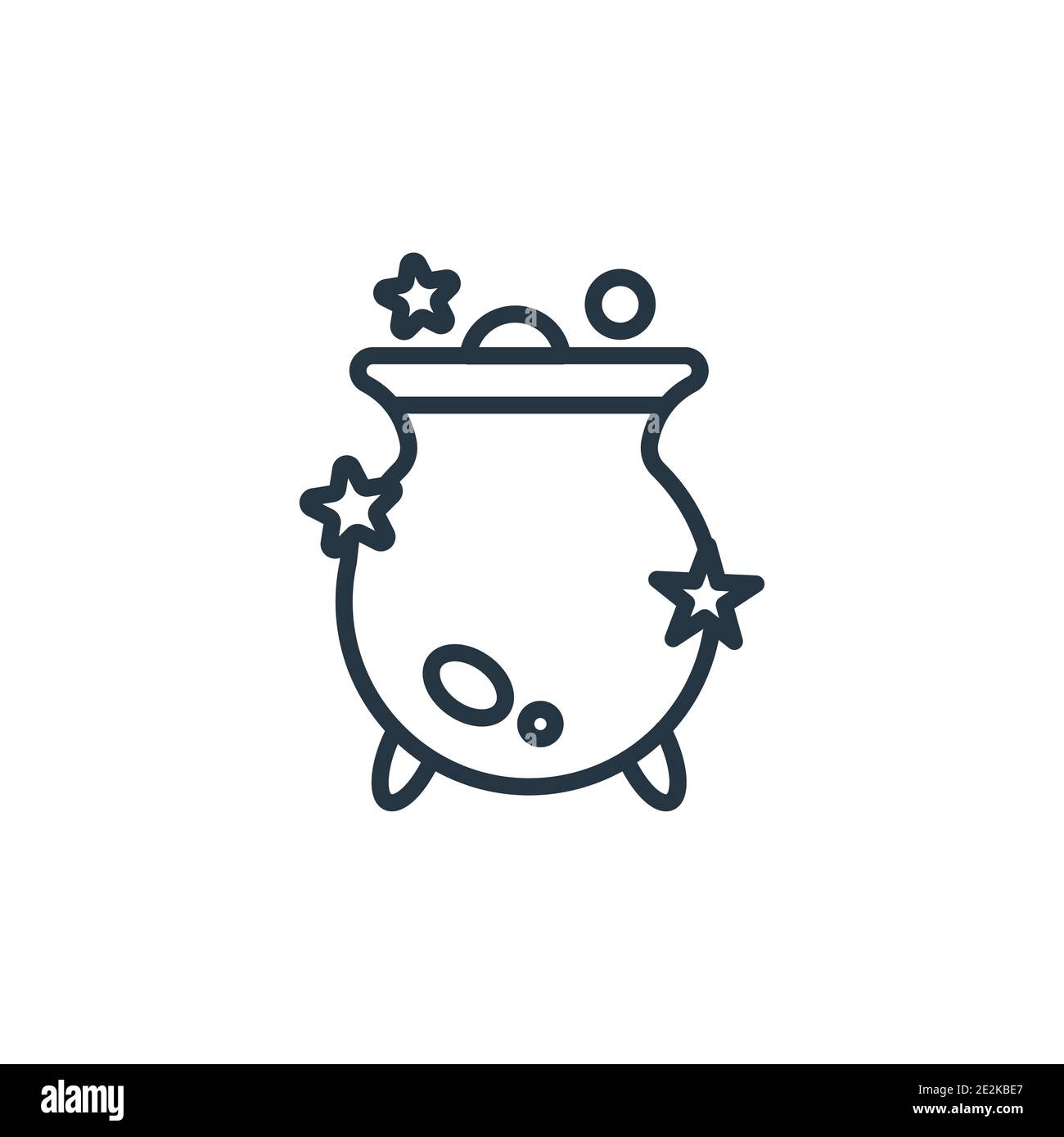 Cauldron outline vector icon. Thin line black cauldron icon, flat ...