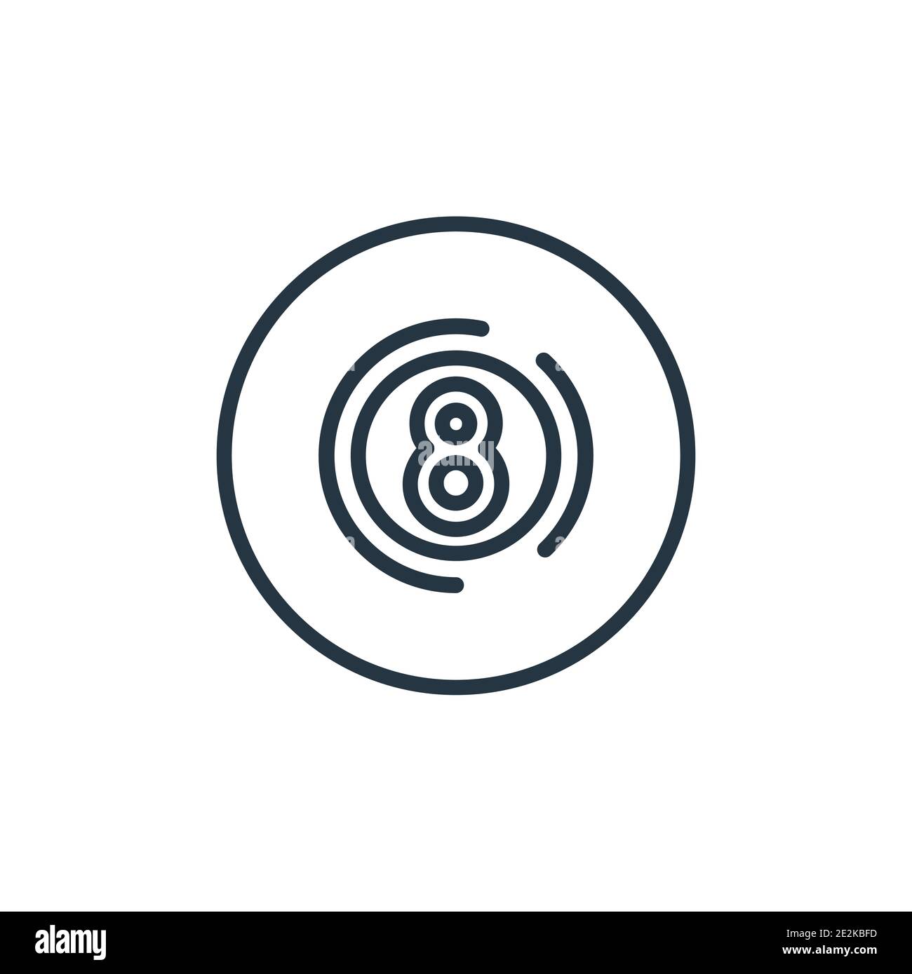 Eight ball outline vector icon. Thin line black eight ball icon, flat ...