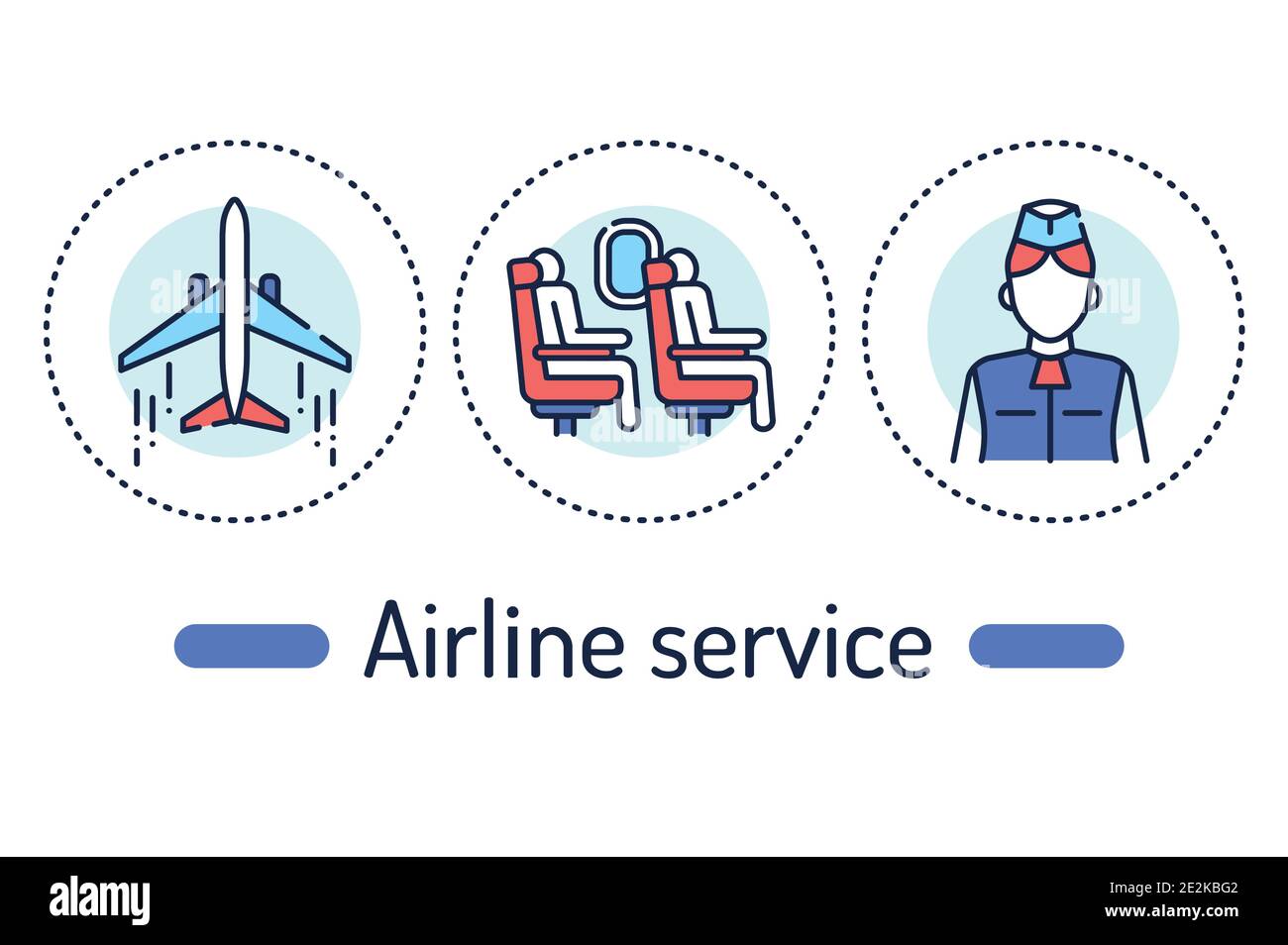 Airport service outline concept. Aviation line color icons. Pictograms ...
