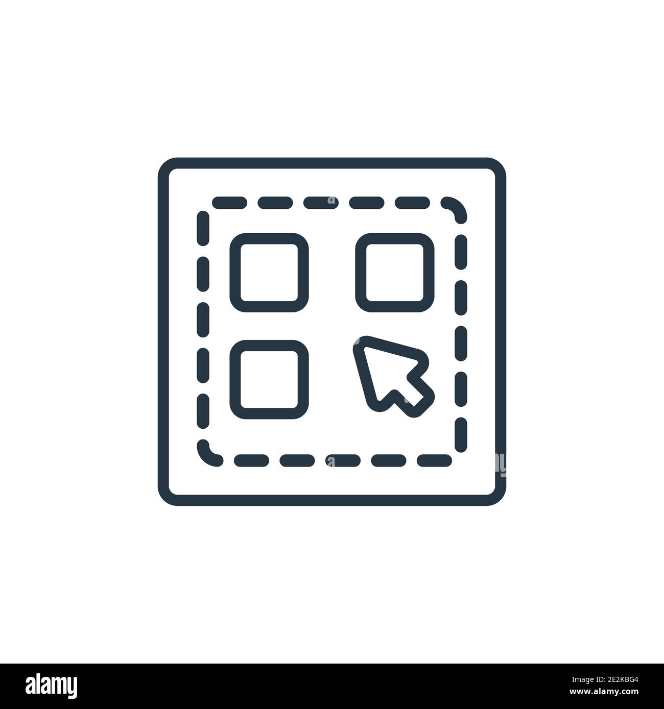 Select all outline vector icon. Thin line black select all icon, flat ...