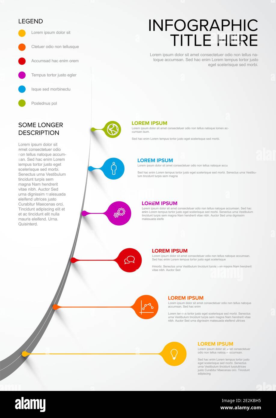 Vector Infographic Vertical Timeline Template Stock Vector Timeline