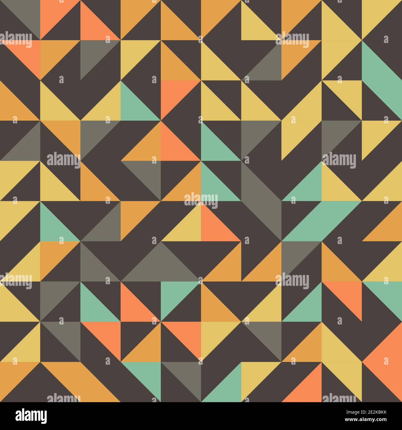Vector truchet geometric triangle seamless pattern background. Retro ...