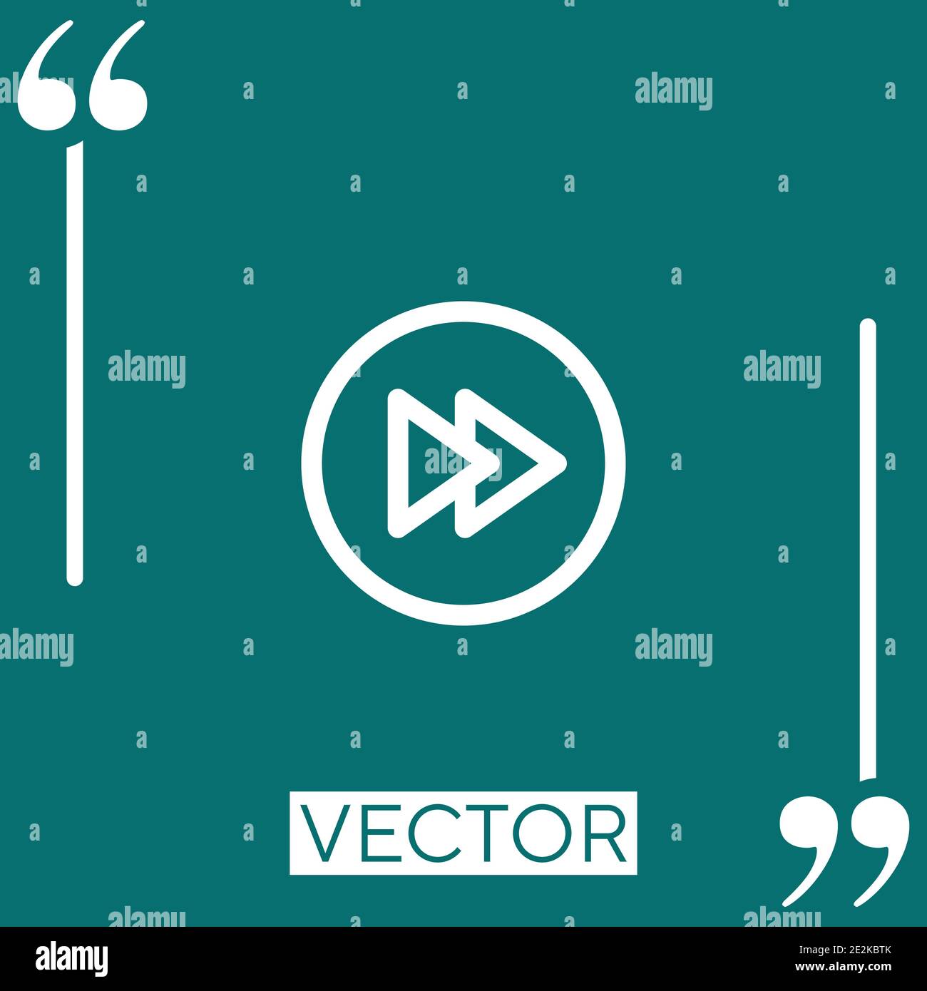 fast forward circular button vector icon Linear icon. Editable stroke ...