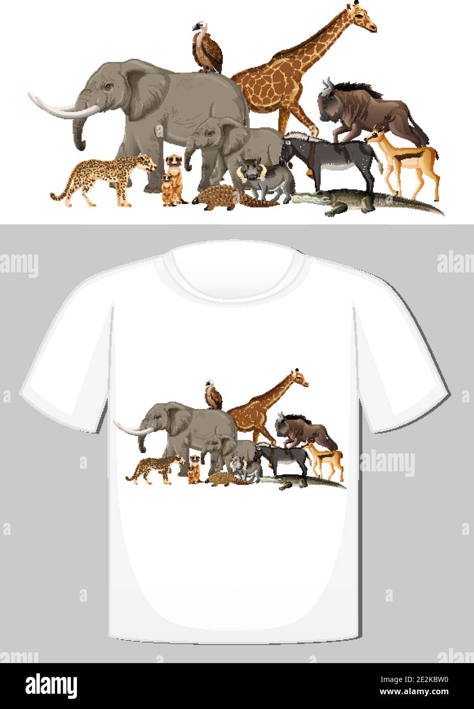 Group of wild animals design for t-shirt illustration Stock Vector ...