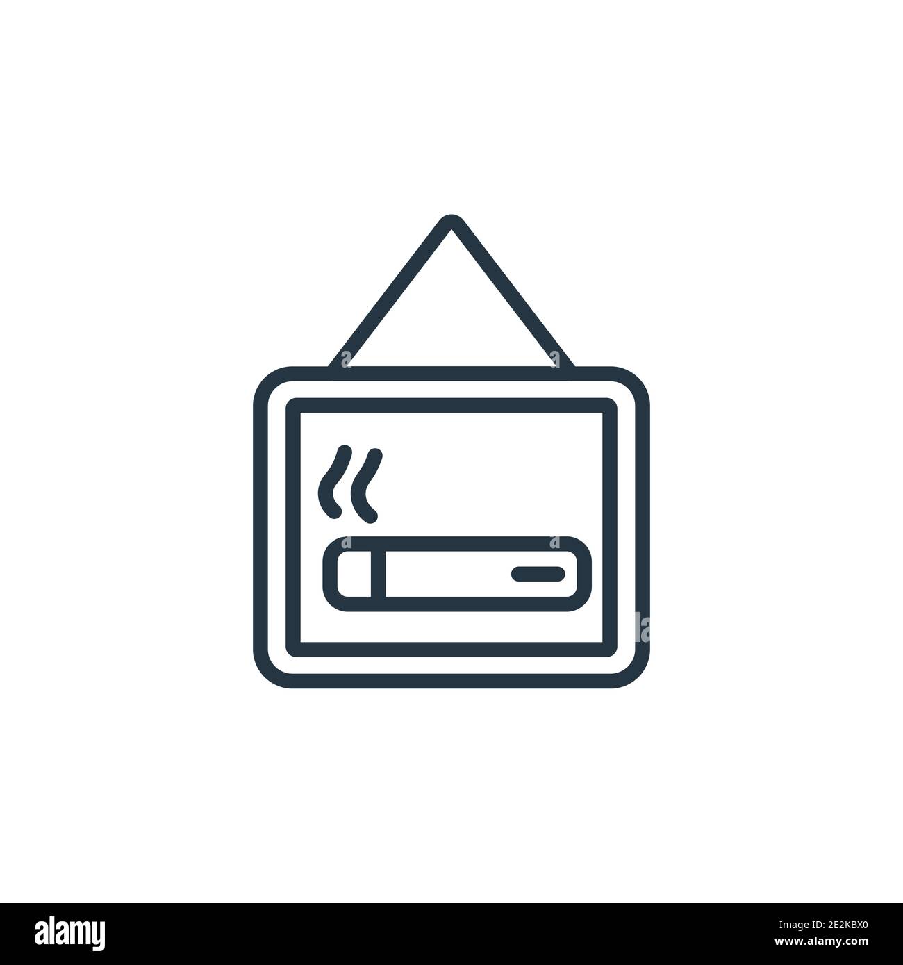 Smoking outline vector icon. Thin line black smoking icon, flat vector ...