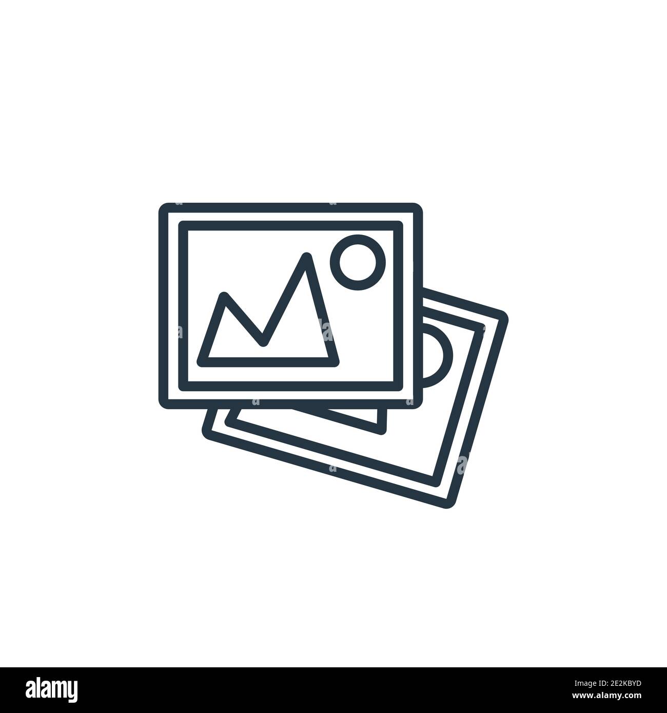 Picture outline vector icon. Thin line black picture icon, flat vector ...