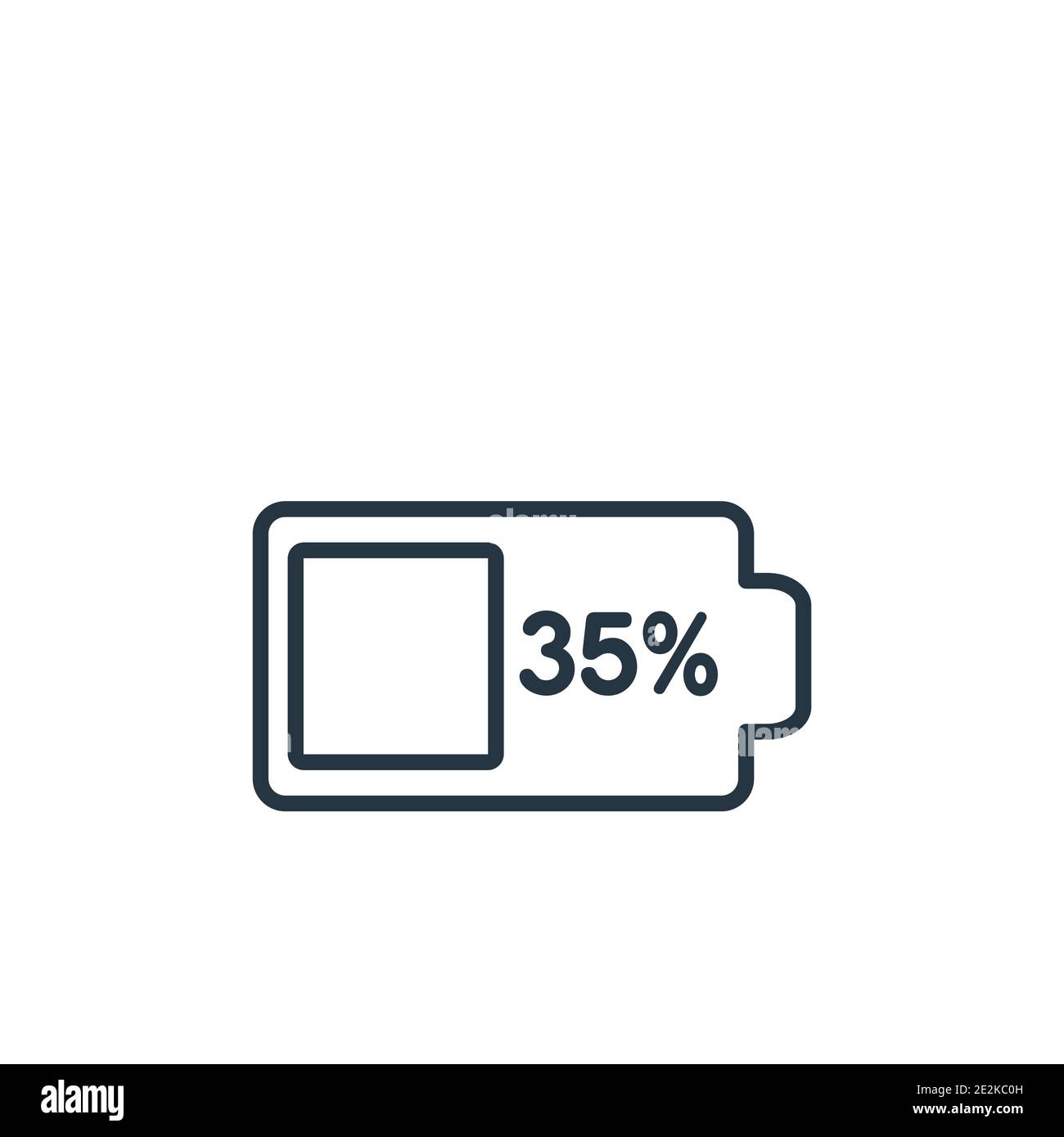 Battery almost full outline vector icon. Thin line black battery almost ...
