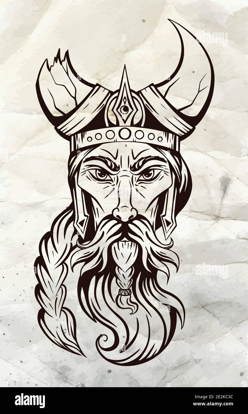 Viking Face Drawing