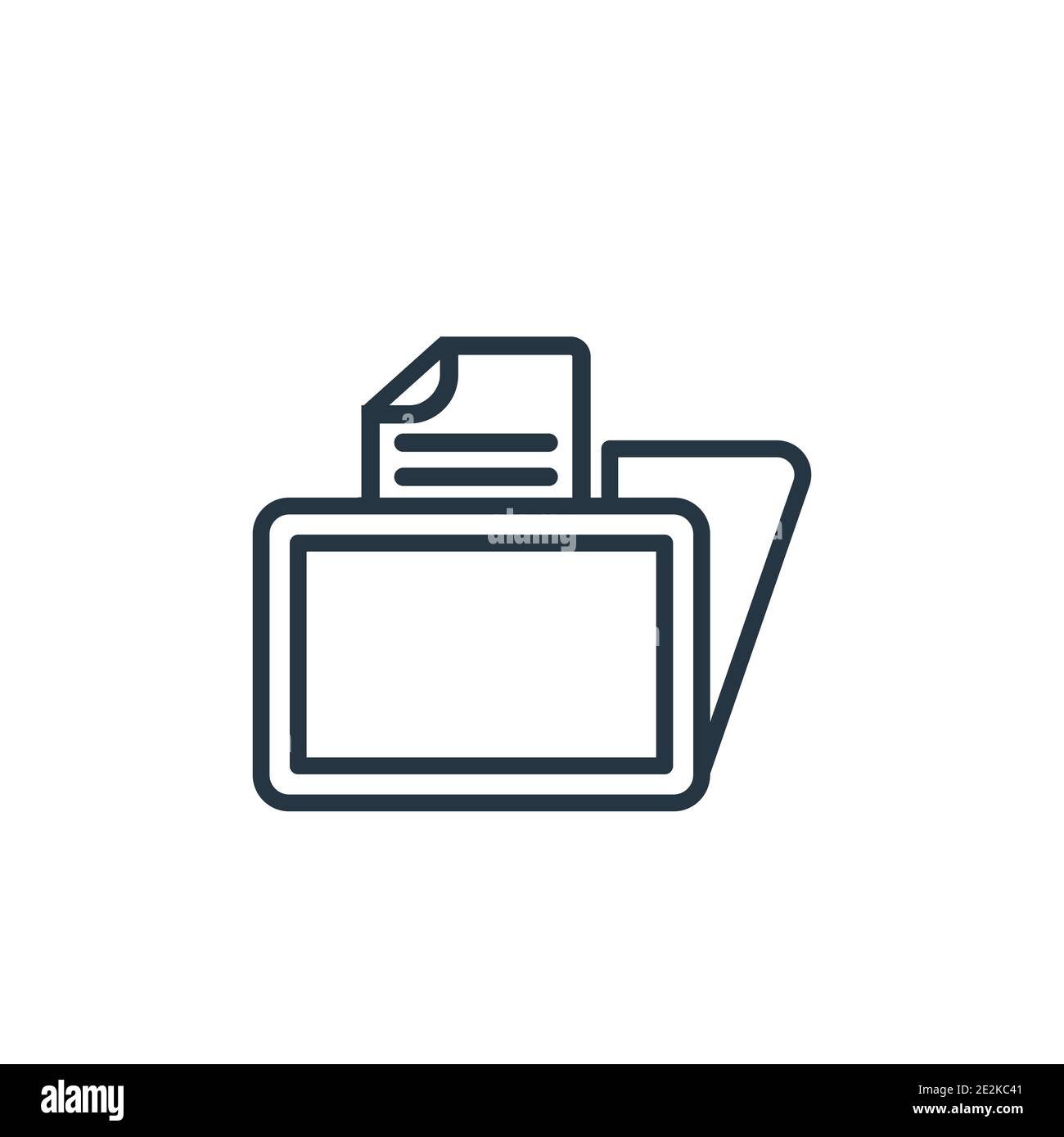 Files and folders outline vector icon. Thin line black files and ...
