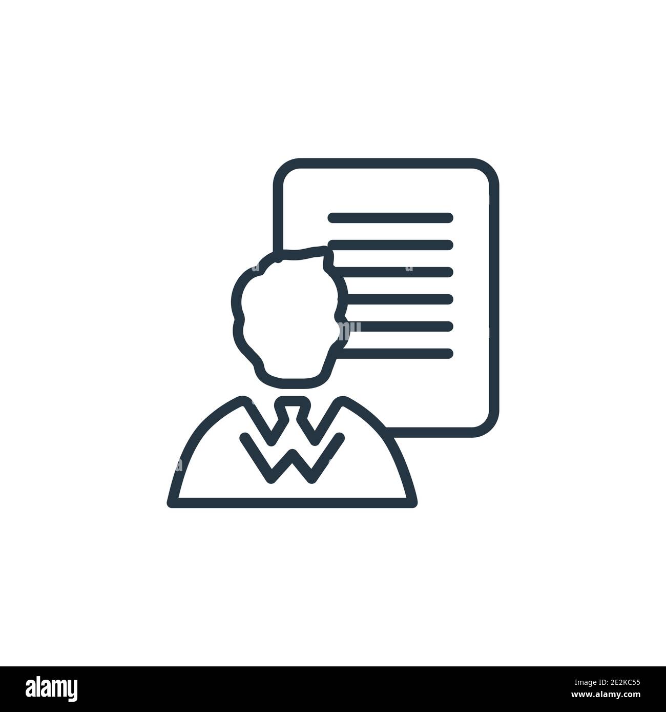 Agent script outline vector icon. Thin line black agent script icon ...