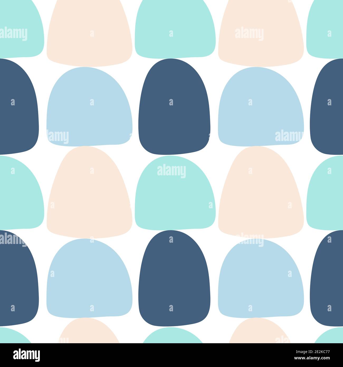 Rounded shapes seamless pattern. Neutral colors. Vector illustration ...