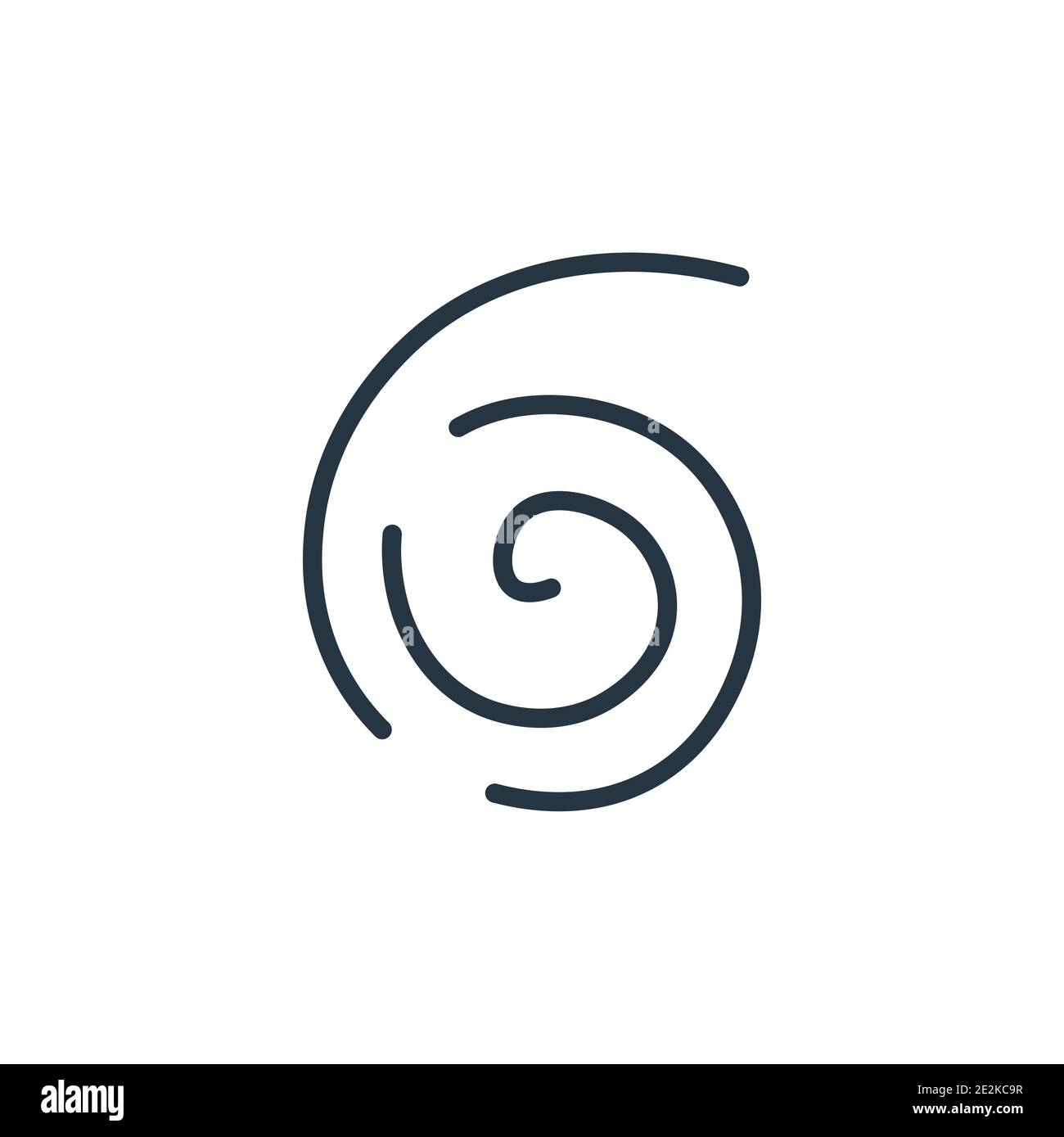 Spiral outline vector icon. Thin line black spiral icon, flat vector ...