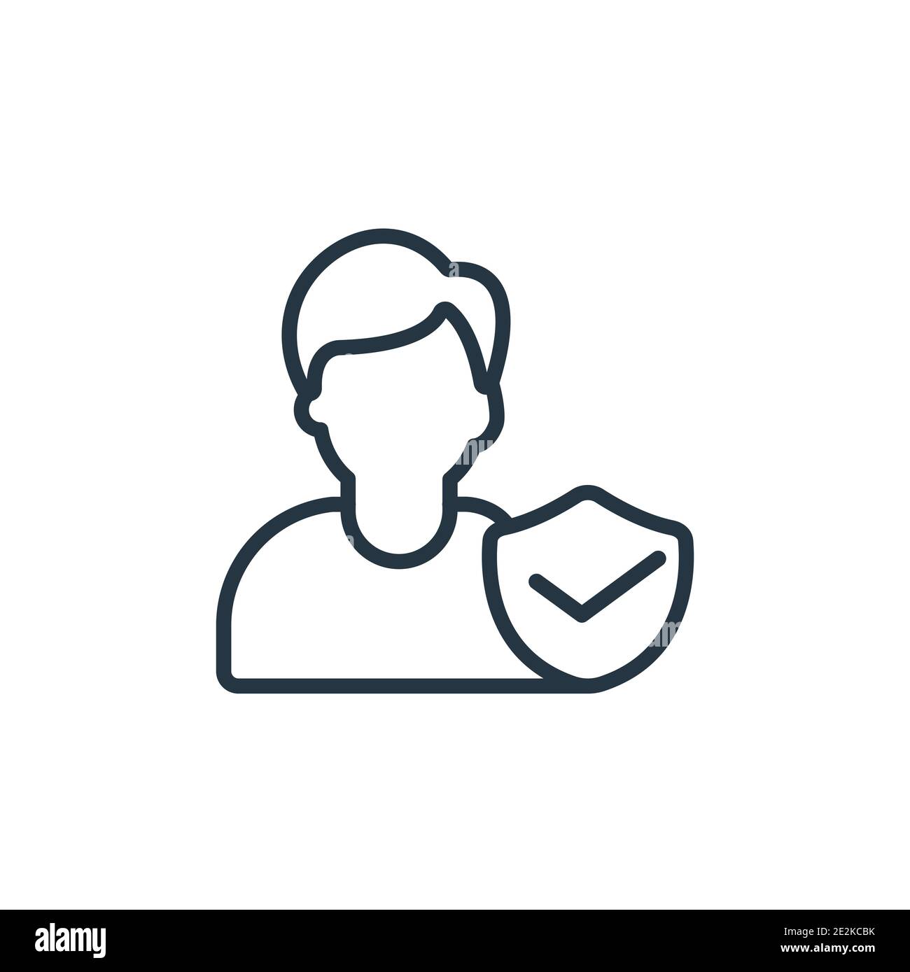Person outline vector icon. Thin line black person icon, flat vector ...