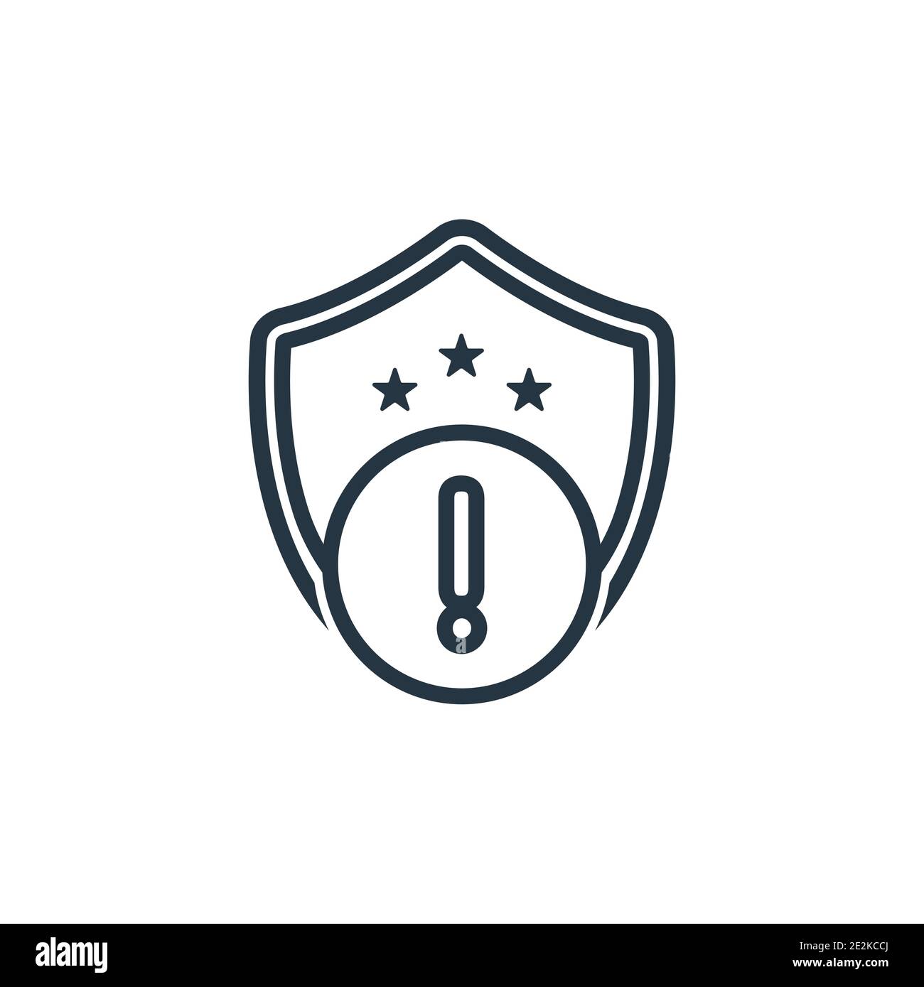 Alert outline vector icon. Thin line black alert icon, flat vector ...