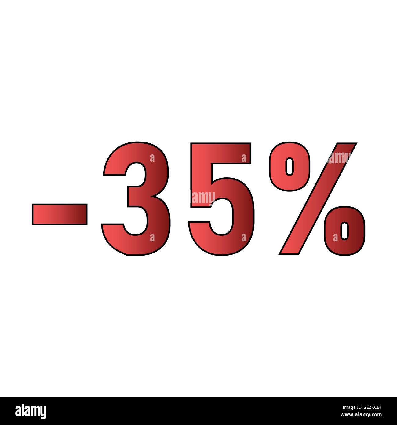 vector illustration Figures of discounts 35 percent on white background ...
