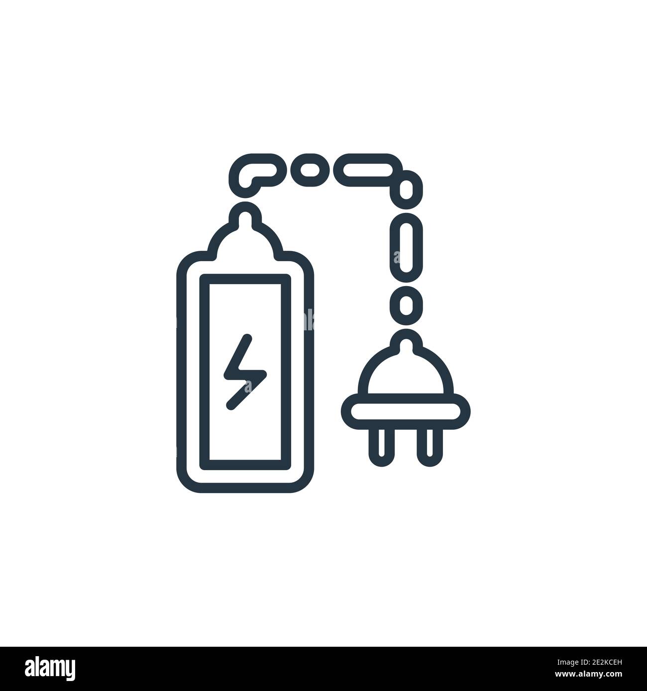 Charging outline vector icon. Thin line black charging icon, flat ...