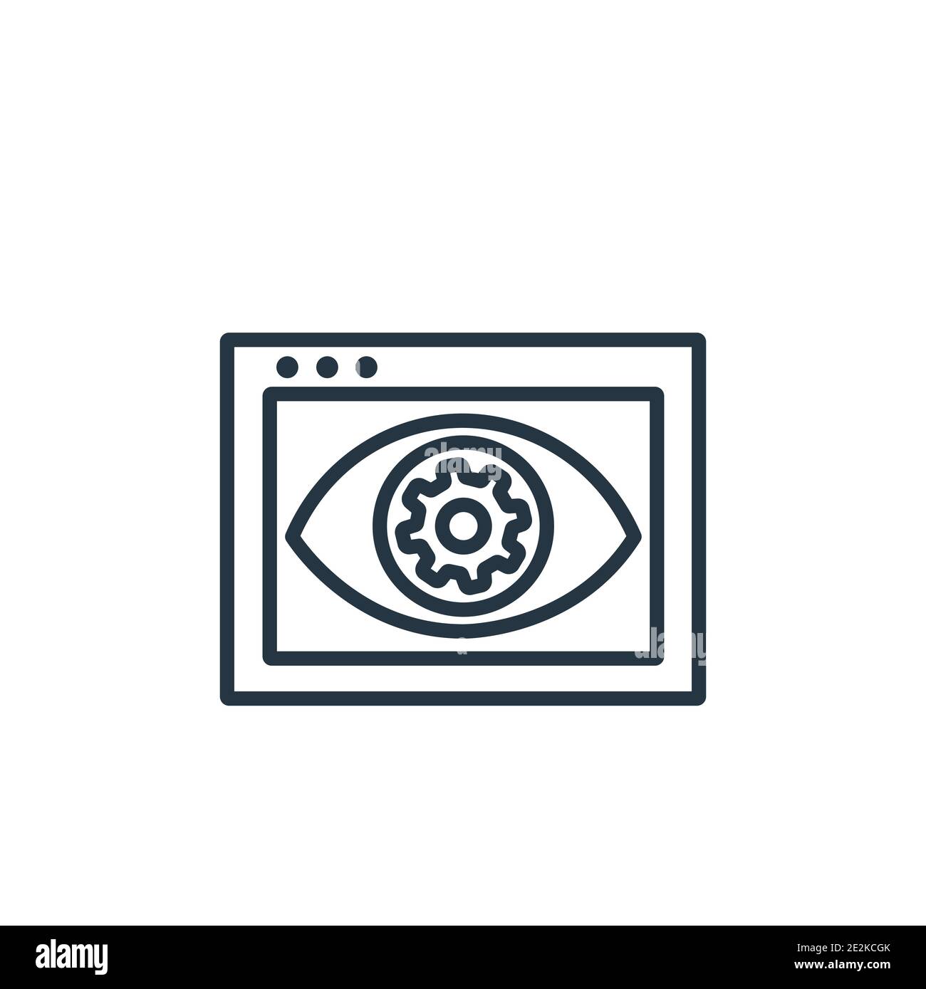 Computer vision outline vector icon. Thin line black computer vision ...
