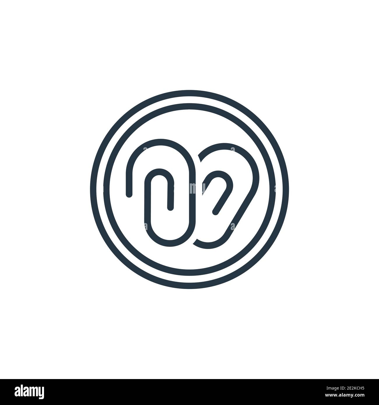 Attach outline vector icon. Thin line black attach icon, flat vector ...