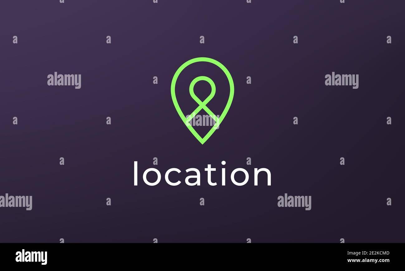 Simple pin position logo. abstract destination location icon, route ...