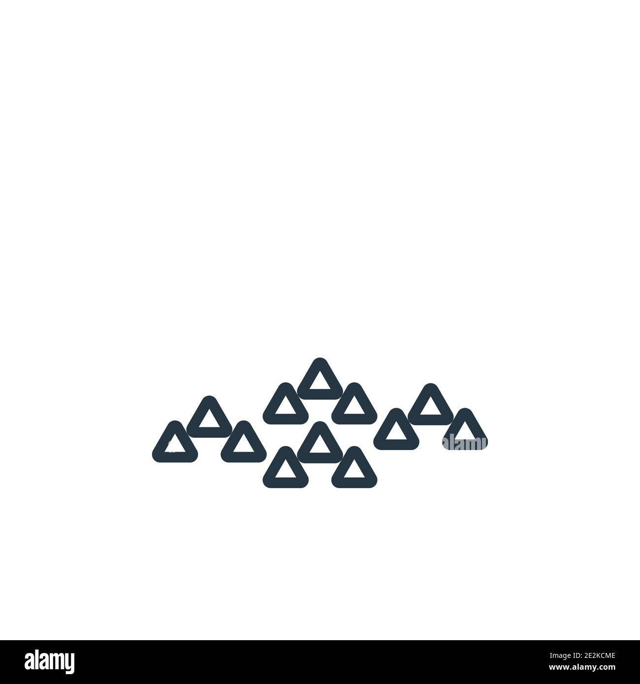 Triangular shapes forming waves outline vector icon. Thin line black ...