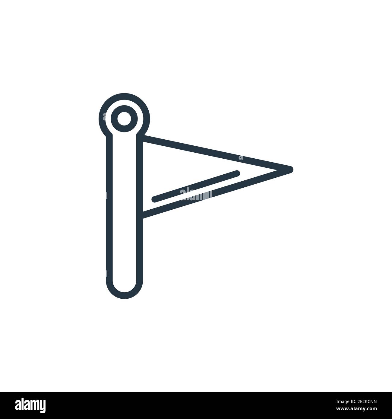 Pennant outline vector icon. Thin line black pennant icon, flat vector ...