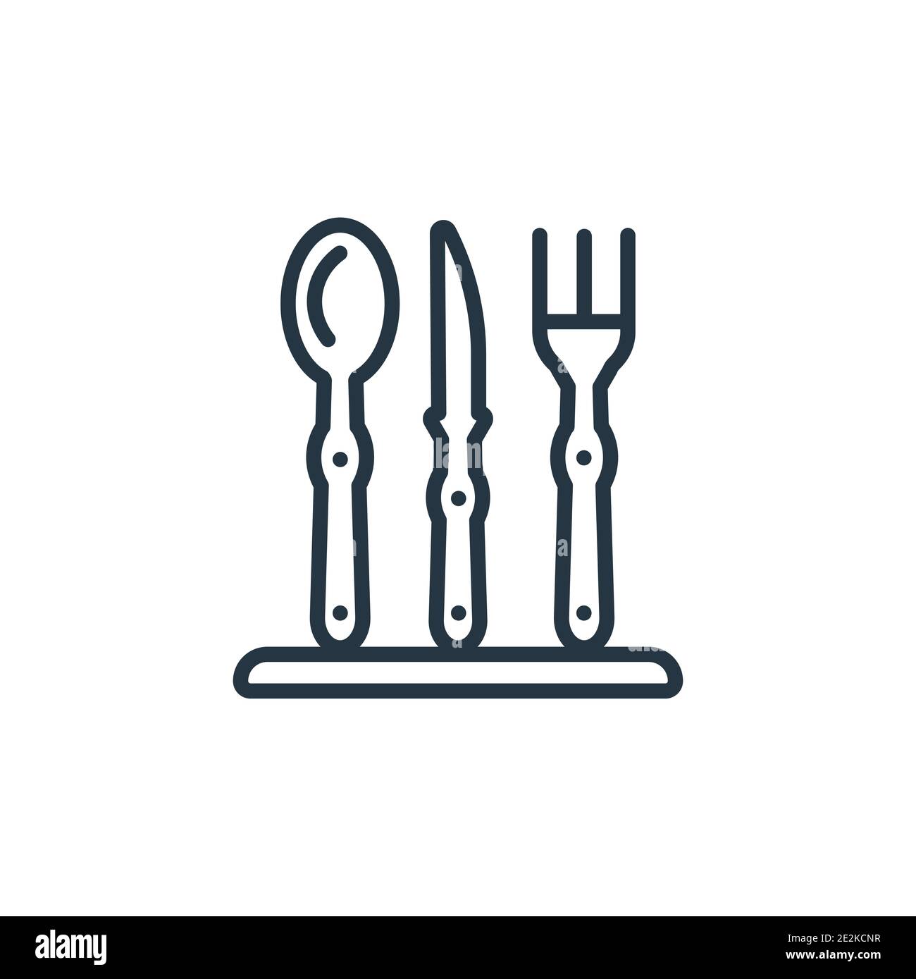 Silverware outline vector icon. Thin line black silverware icon, flat ...